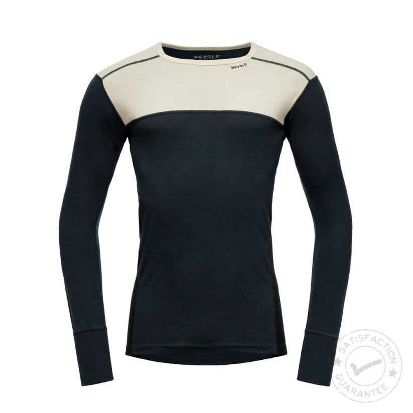 Koszulka DEVOLD Lauparen Merino 190 Shirt Man raw white/ink/black ...